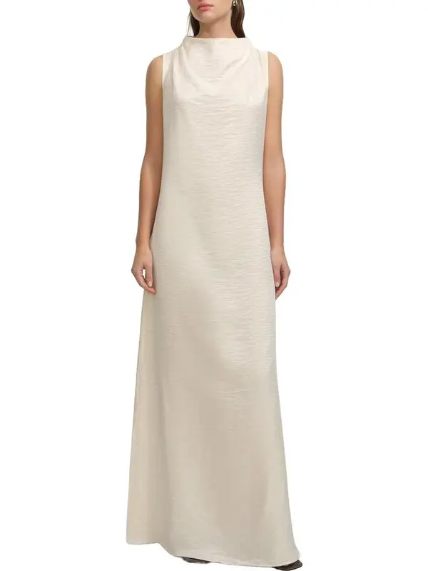 MARCELLA Senna Funnel Neck Gown - Pearl