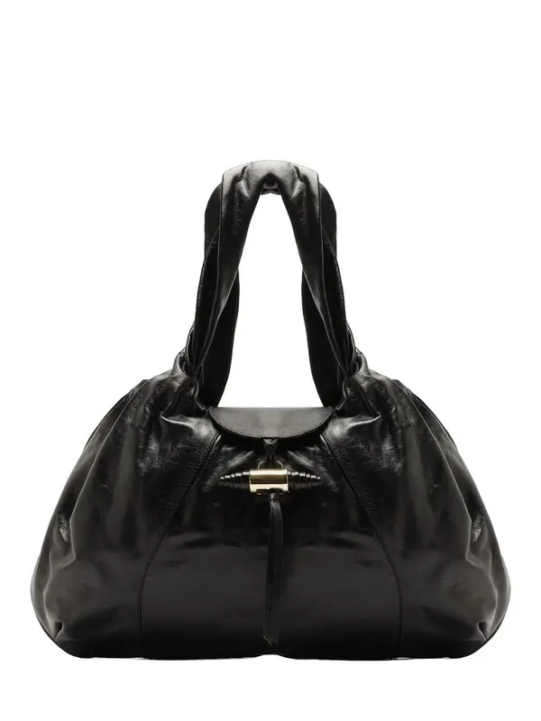 AREZZO Large Rita Leather Hobo Bag - Black