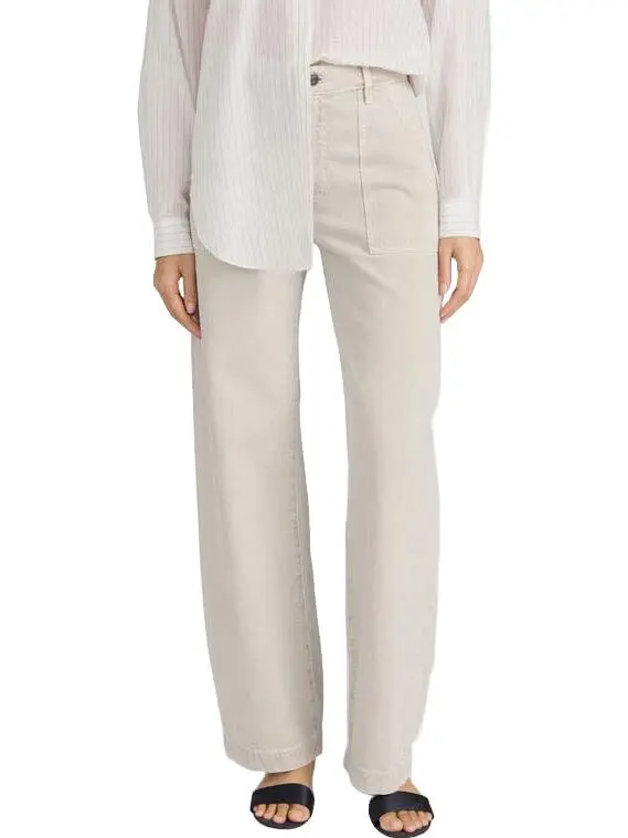 FRAME The Bow High-waist Wide-leg Utility Jeans - Flax