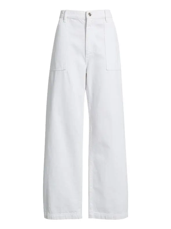 FRAME The Bow High-waist Wide-leg Utility Jeans - White