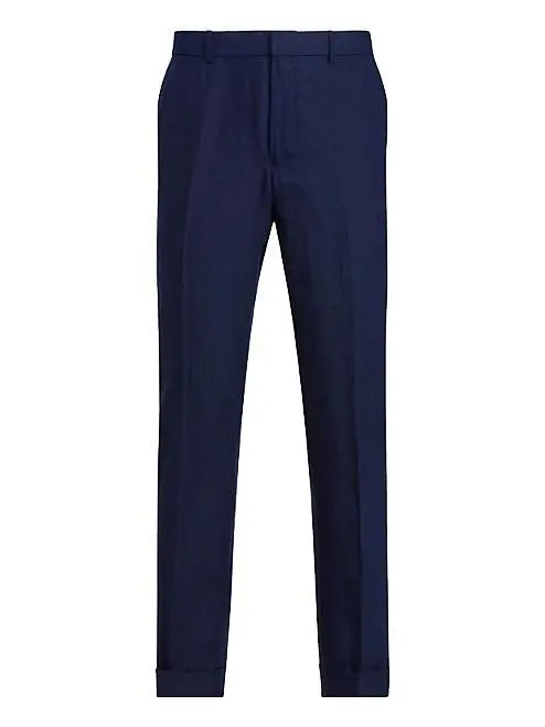 Polo Ralph Lauren Tapered-leg Regular-fit Linen Trousers - Navy