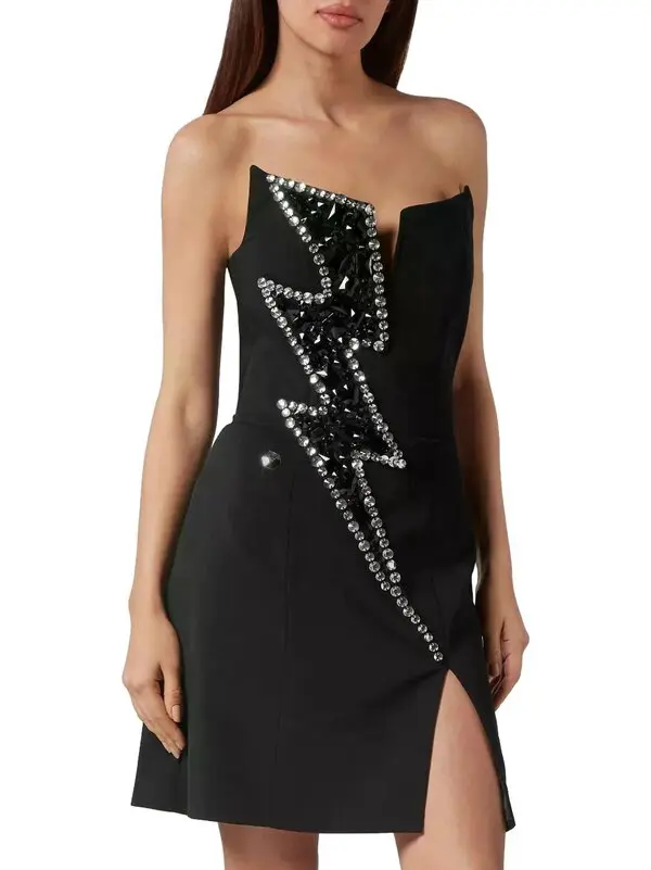 Philipp Plein Strapless Mini Dress - Black