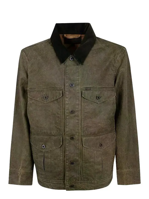 Filson Grid-pattern Corduroy-collar Jacket - Green