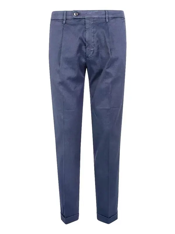 MICHAEL COAL Frederick Linen Trousers - Blue