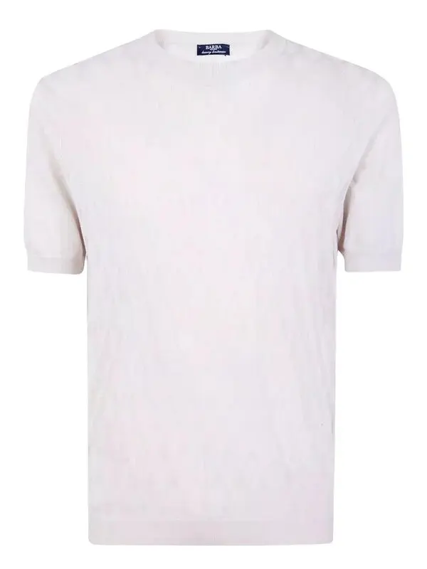 BARBA NAPOLI Diamond-patterned Knit T-shirt - Neutrals