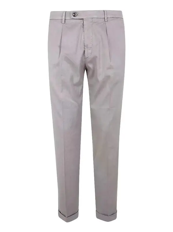 MICHAEL COAL Pleated Linen Trousers - Grey