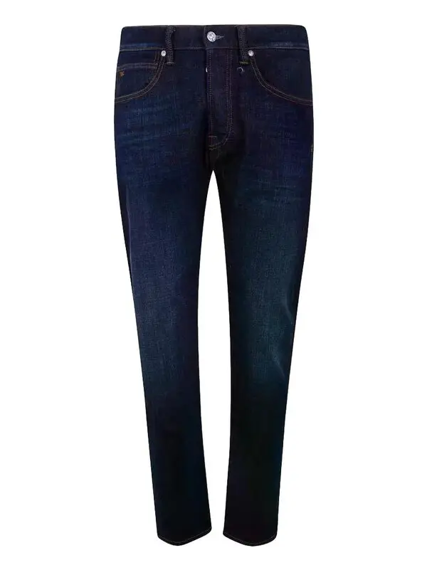 NINE:INTHE:MORNING Contrast-stitch Jeans - Blue