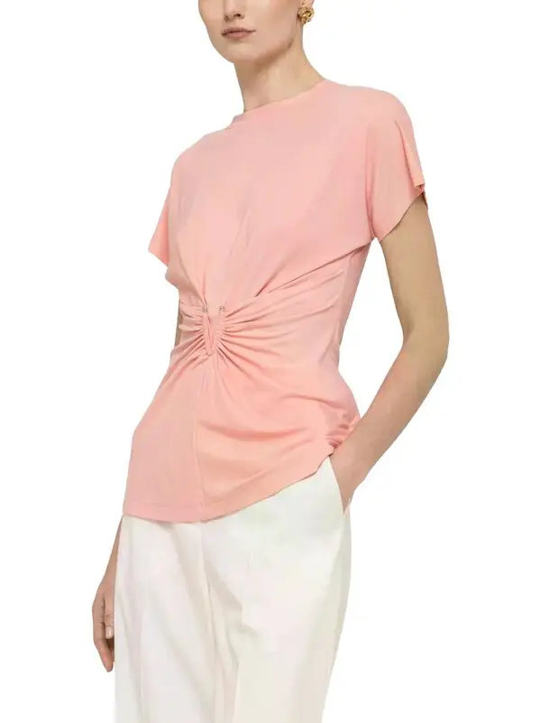 NISSA Knot-detail T-shirt - Pink