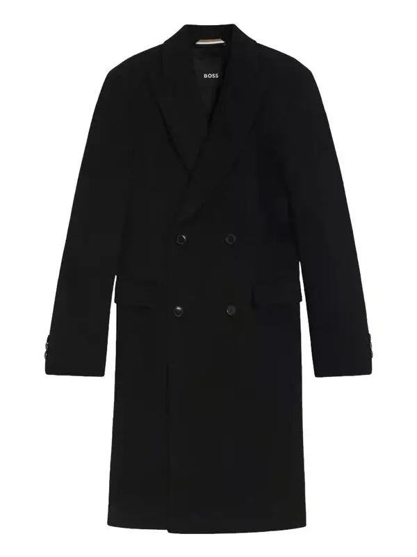 BOSS Double-breasted Coat - Black