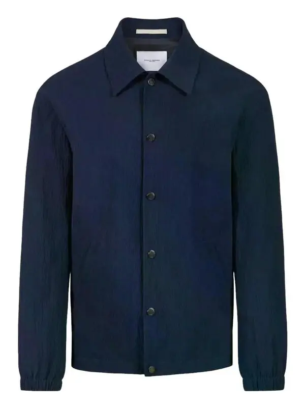 PAOLO PECORA Seersucker Button-up Jacket - Blue