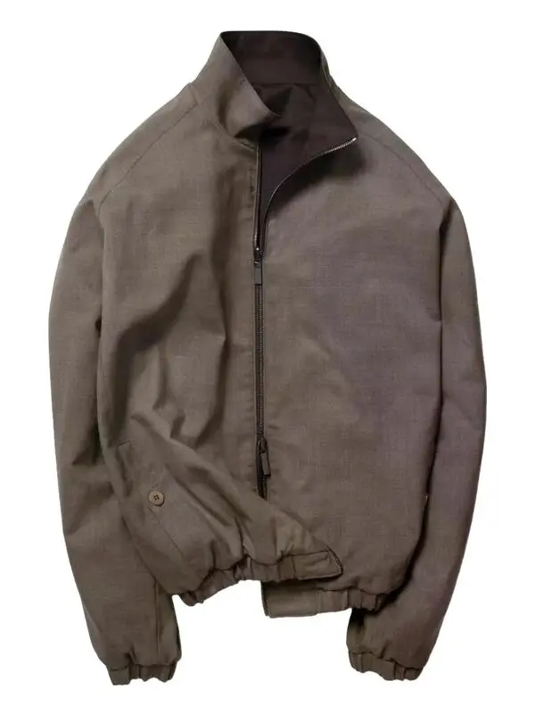 STOFFA High-neck Zip-up Jacket - Brown