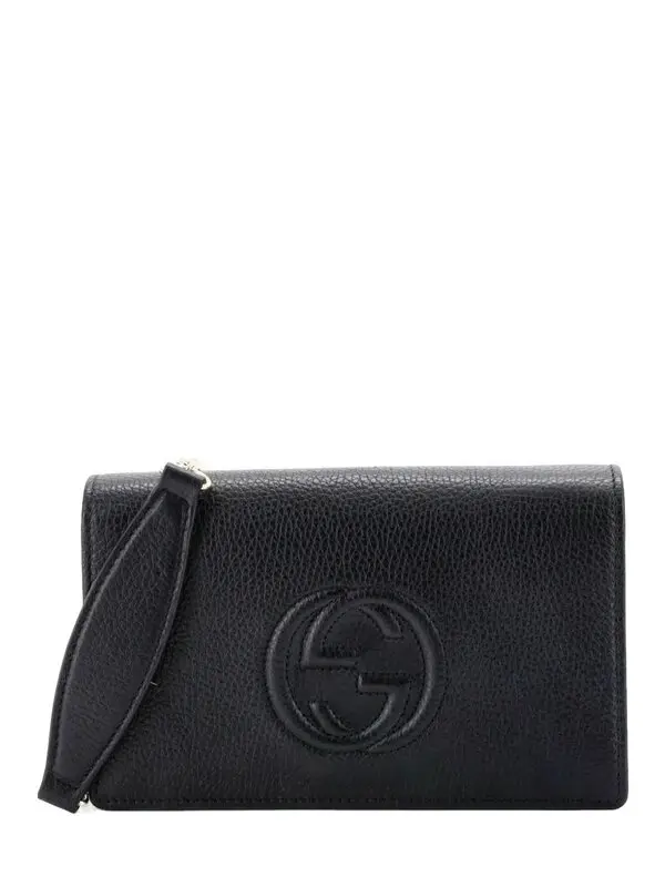 Gucci Soho Wallet On Chain Leather Crossbody Bag - Black