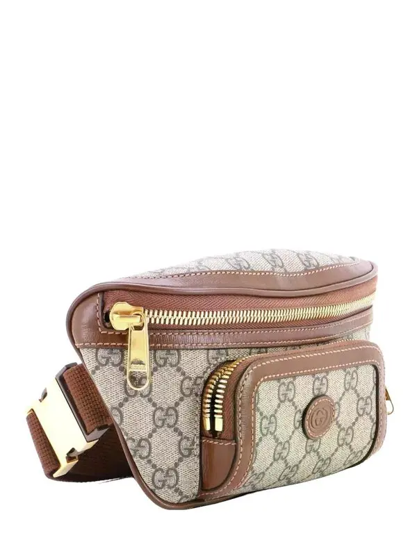 Gucci Interlocking G Patch Gg Coated Canvas Large Belt Bag - Brown