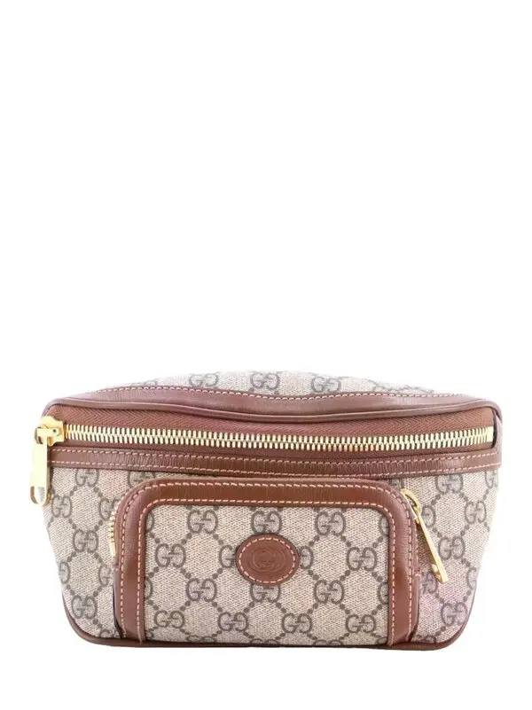 Gucci Interlocking G Patch Gg Coated Canvas Large Belt Bag - Brown