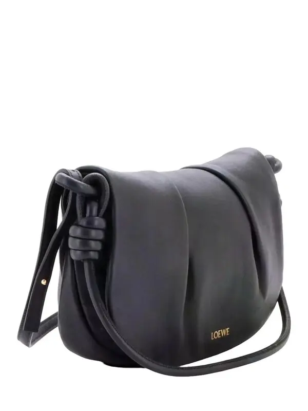 Loewe Paseo Leather Shoulder Bag - Black