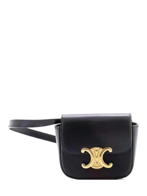 Celine Claude Leather Mini Shoulder Bag - Black