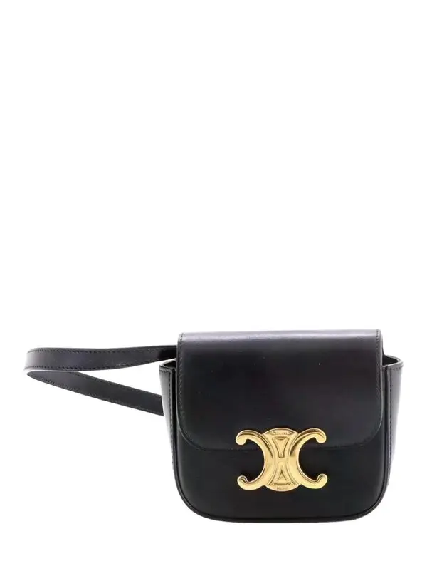 Celine Claude Leather Mini Shoulder Bag - Black