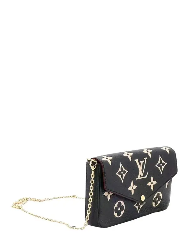 LOUIS VUITTON Felicie Pochette Bicolor Monogram Empreinte Giant Crossbody Bag - Black