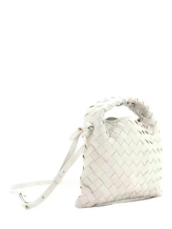 Bottega Veneta Hop Top Handle Bag Intrecciato Nappa Mini Satchel - White