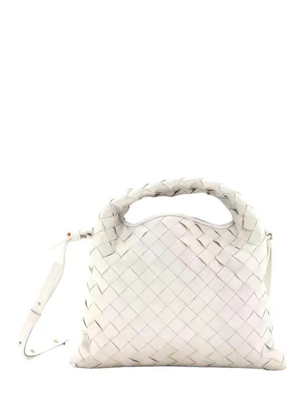 Bottega Veneta Hop Top Handle Bag Intrecciato Nappa Mini Satchel - White
