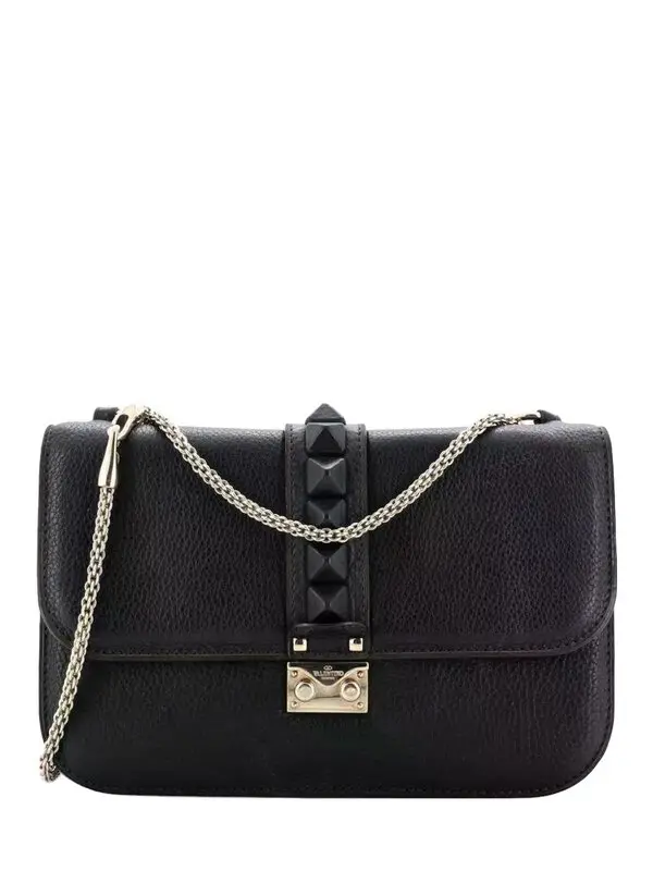 Valentino Garavani Glam Lock Medium Shoulder Bag - Black