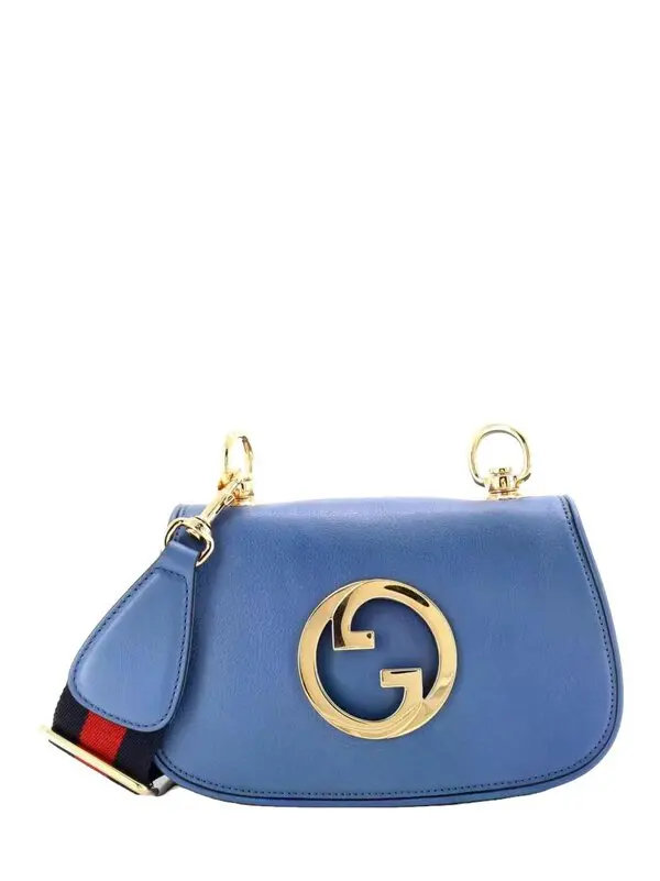 Gucci Blondie Nm Flap Bag Leather Mini - Blue