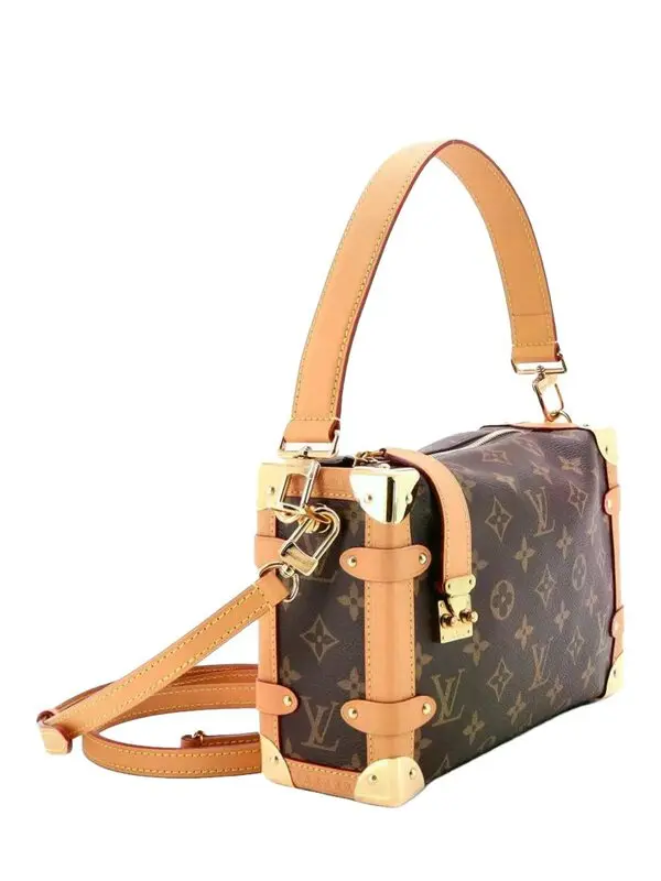 LOUIS VUITTON Side Trunk Handbag Monogram Canvas Mm Satchel - Brown