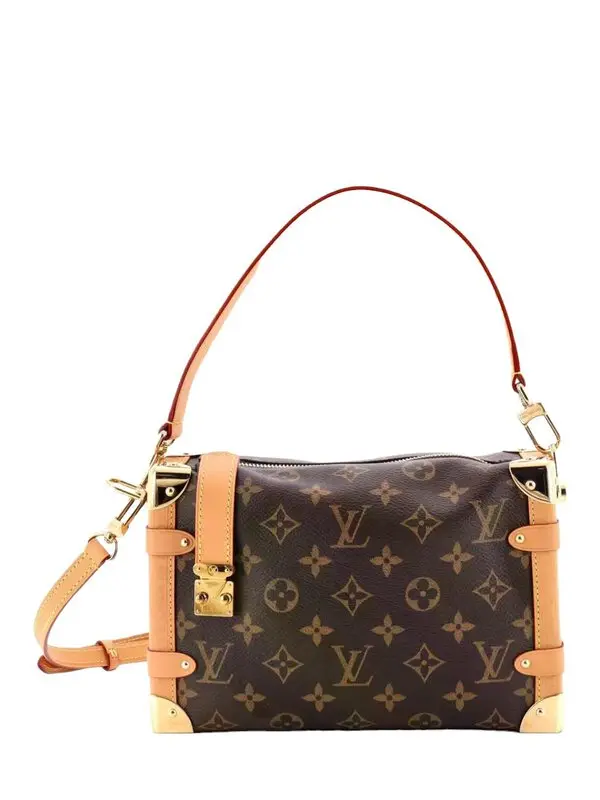 LOUIS VUITTON Side Trunk Handbag Monogram Canvas Mm Satchel - Brown