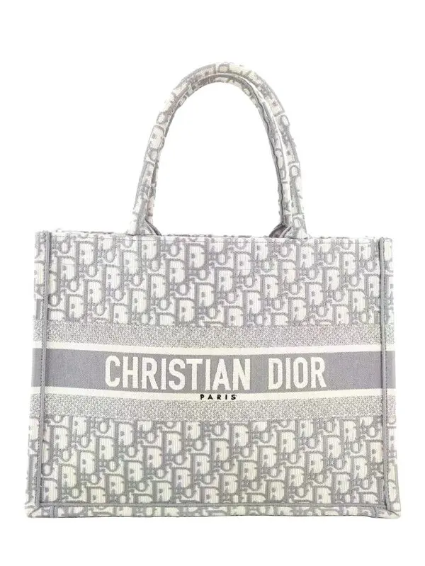 Dior Oblique Canvas Medium Tote Bag - Grey