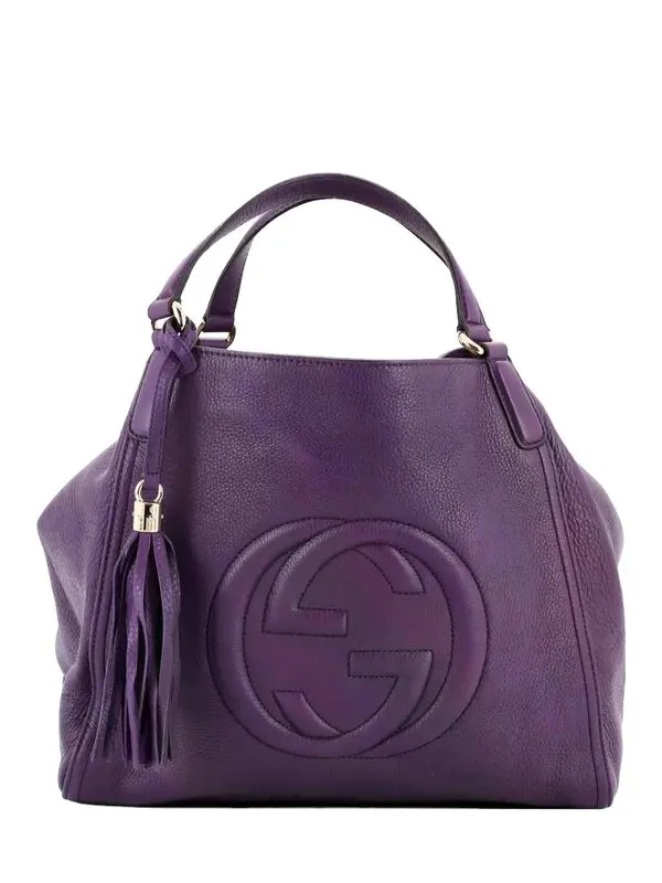 Gucci Soho Leather Medium Shoulder Bag - Purple