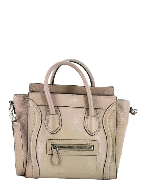 Celine Luggage Bag Grainy Leather Nano Crossbody Bag - Neutrals