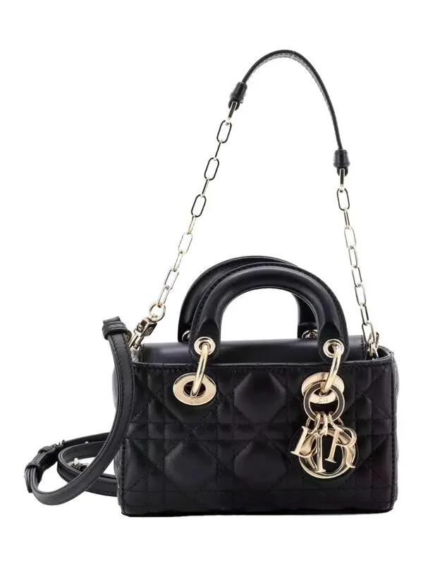Dior Lady D-joy Cannage Lambskin Micro Satchel - Black