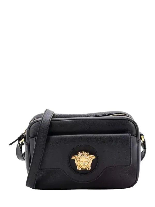 Versace La Medusa Flap Pocket Camera Bag - Black