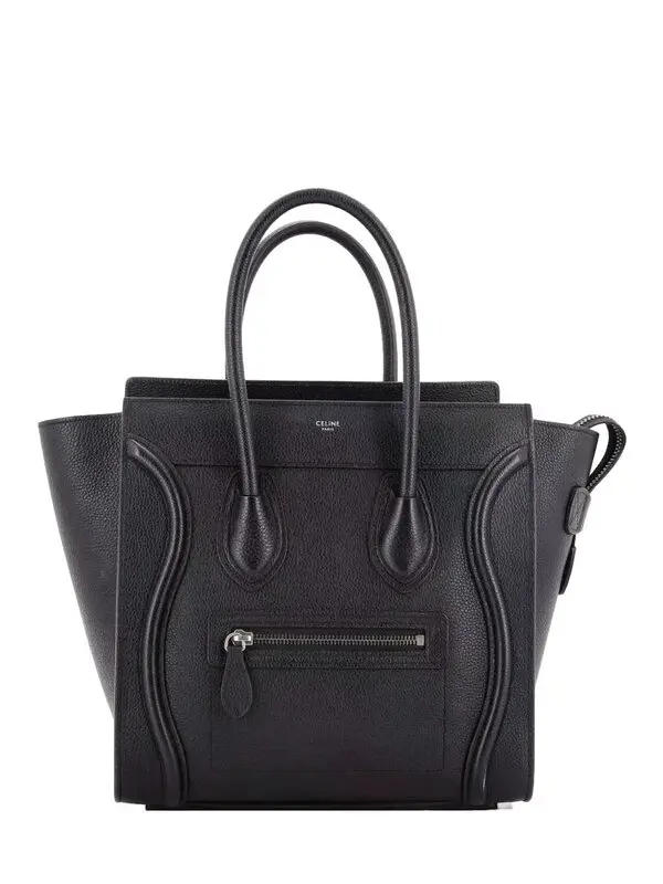 Celine Luggage Bag Grainy Leather Micro Tote - Black