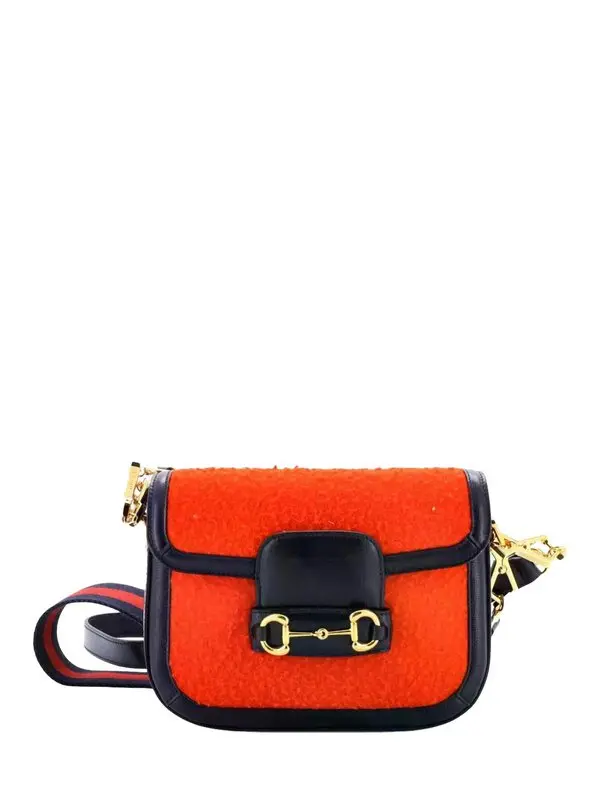 Gucci Horsebit 1955 Wool Mini Crossbody Bag - Blue