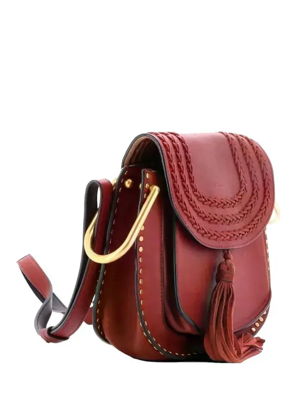 Chloé Hudson Handbag Whipstitch Leather Small Crossbody Bag - Red