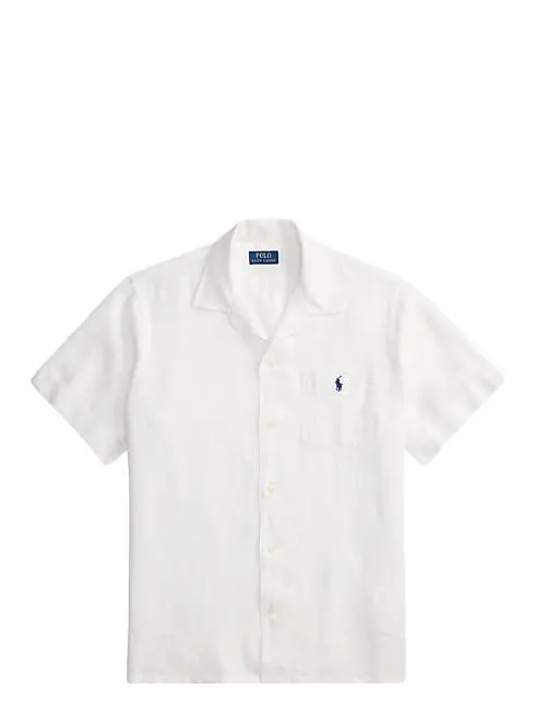 Polo Ralph Lauren Logo-embroidered Camp-collar Linen Shirt - White
