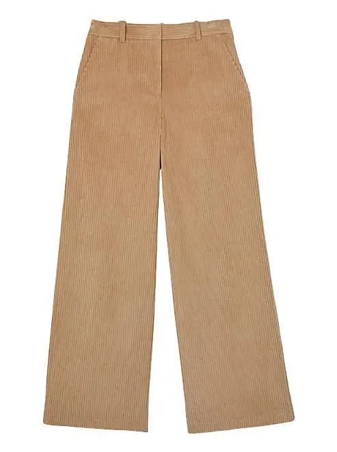 REISS Stanton Flared-leg Cotton-cord Trousers - Camel