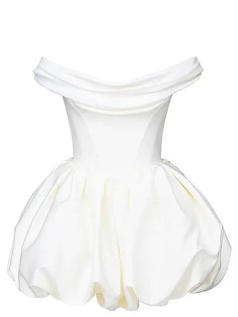 House Of Cb Satin Mini Bridal Gown - Ivory
