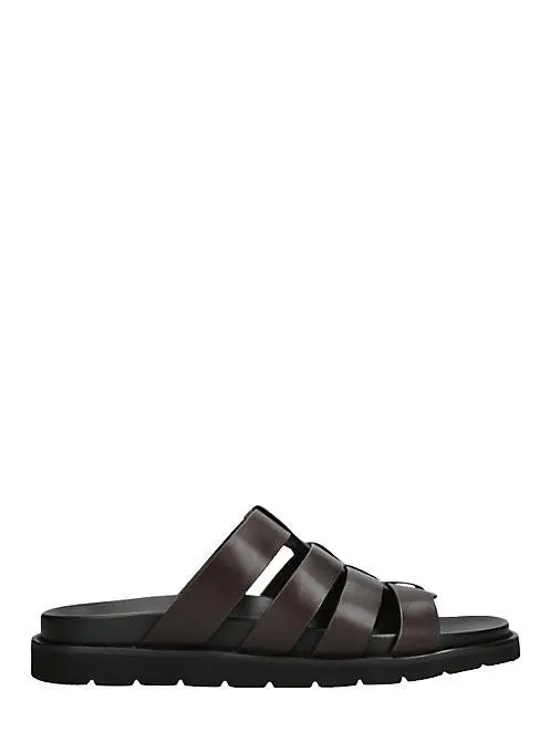Steve Madden Ankara Leather Sandals - Dark Brown