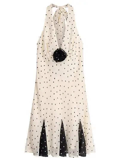 OMNES Vivi Polka-dot Woven Mini Dress - White Polka Dot