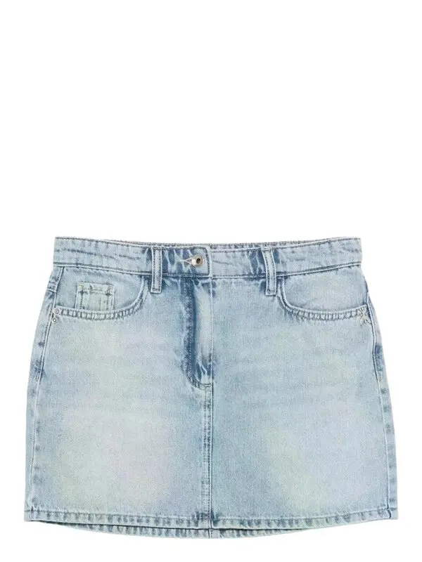 Patrizia Pepe Fly Logo Denim Mini Skirt - Blue