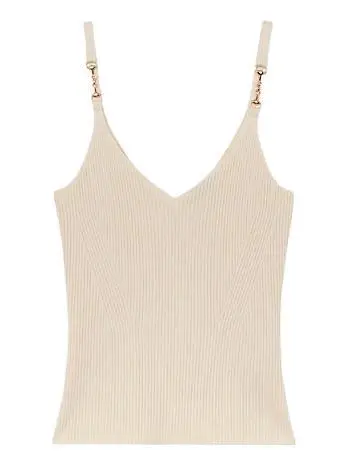 REISS Silk-blend Vest - Off White