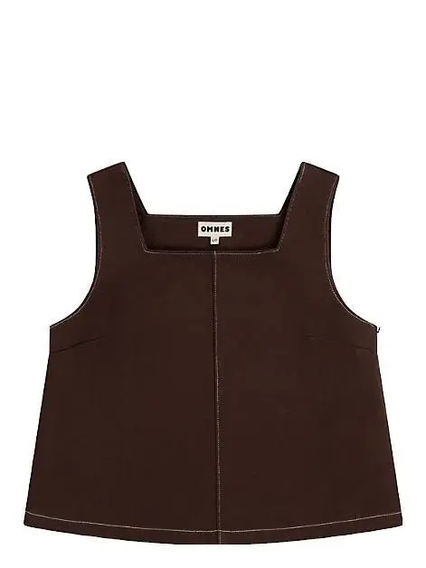OMNES Kiri Sleeveless Cotton Top - Chocolate