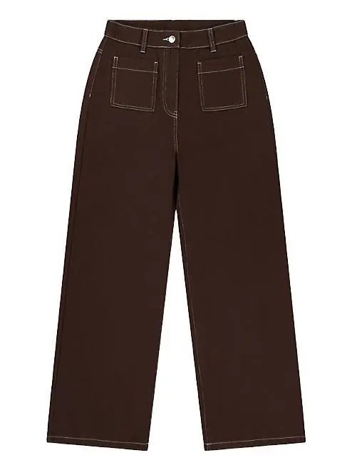 OMNES Orielle Wide-leg High-rise Jeans - Brown