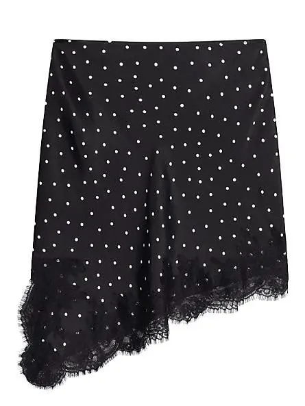 OMNES Woven Polka Dot Mini Skirt - Black Polka Dot