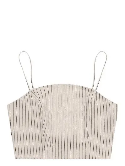 OMNES Trisha Striped Linen-blend Top - Cream/black Stripe