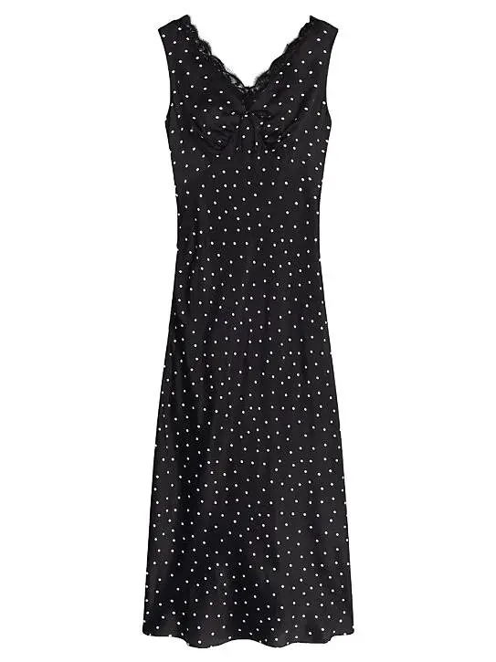 OMNES Jennifer Polka-dot Maxi Dress - Black Polka Dot