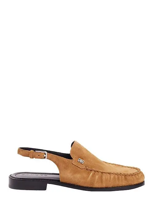 Sandro Backless Suede Loafers - Beige