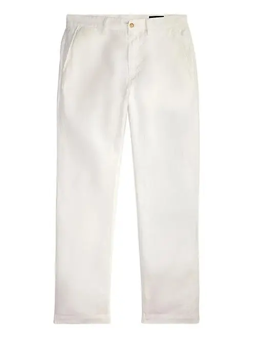 Polo Ralph Lauren Classic-fit Linen And Cotton Trousers - White
